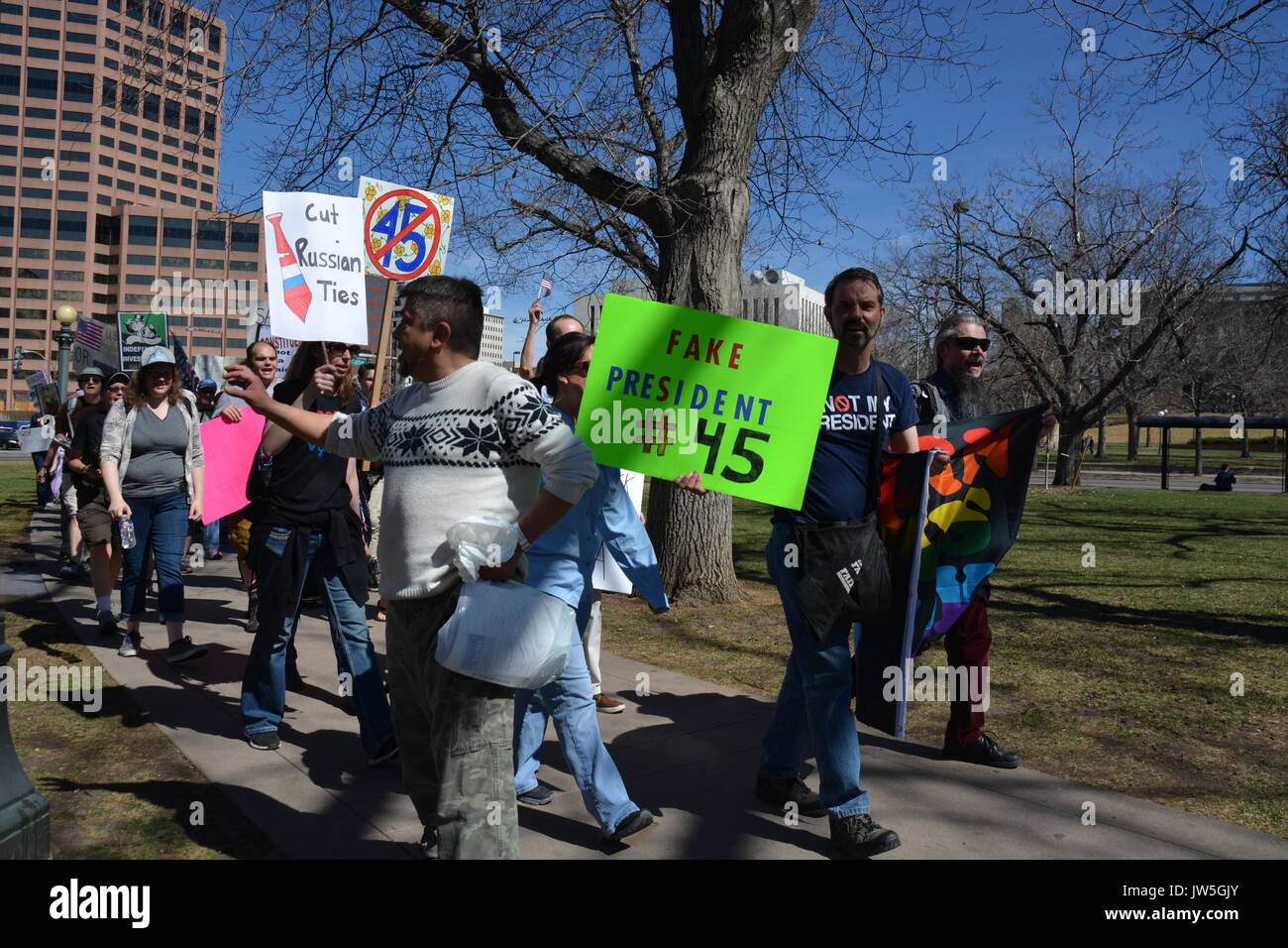 Anti Trump Protest in Denver Colorado Stock Photo - Alamy