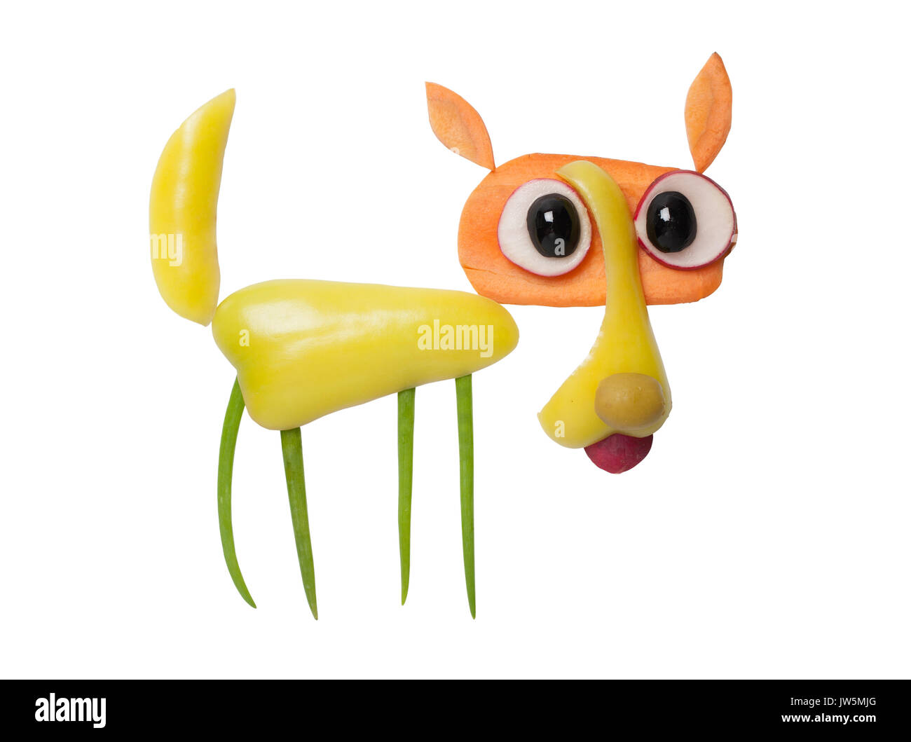 Wolf made of pepper and carrot on white background Stock Photo - Alamy
