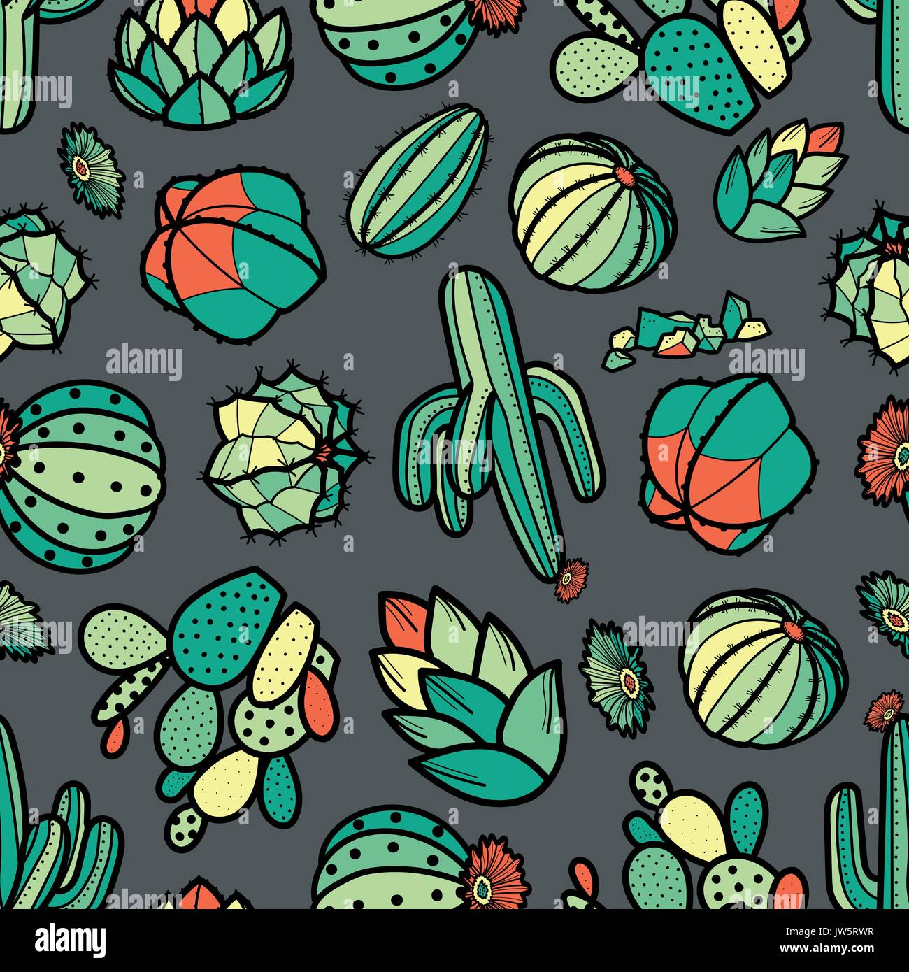 Cactus in colorful flower Stock Vector Images - Alamy