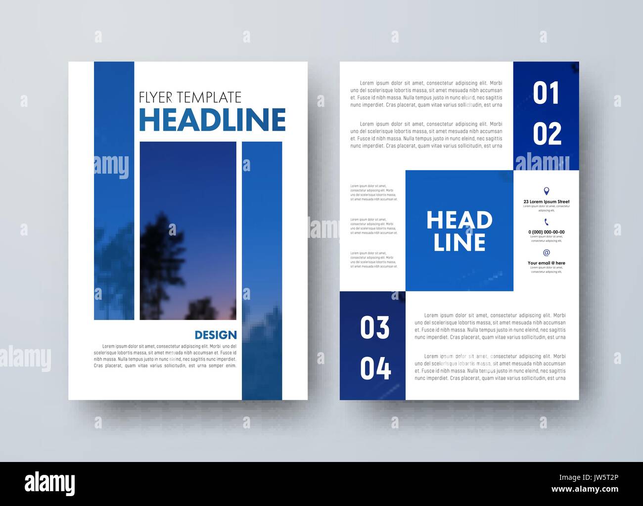 Design flyer with square and rectangular shapes for the photo. A ...