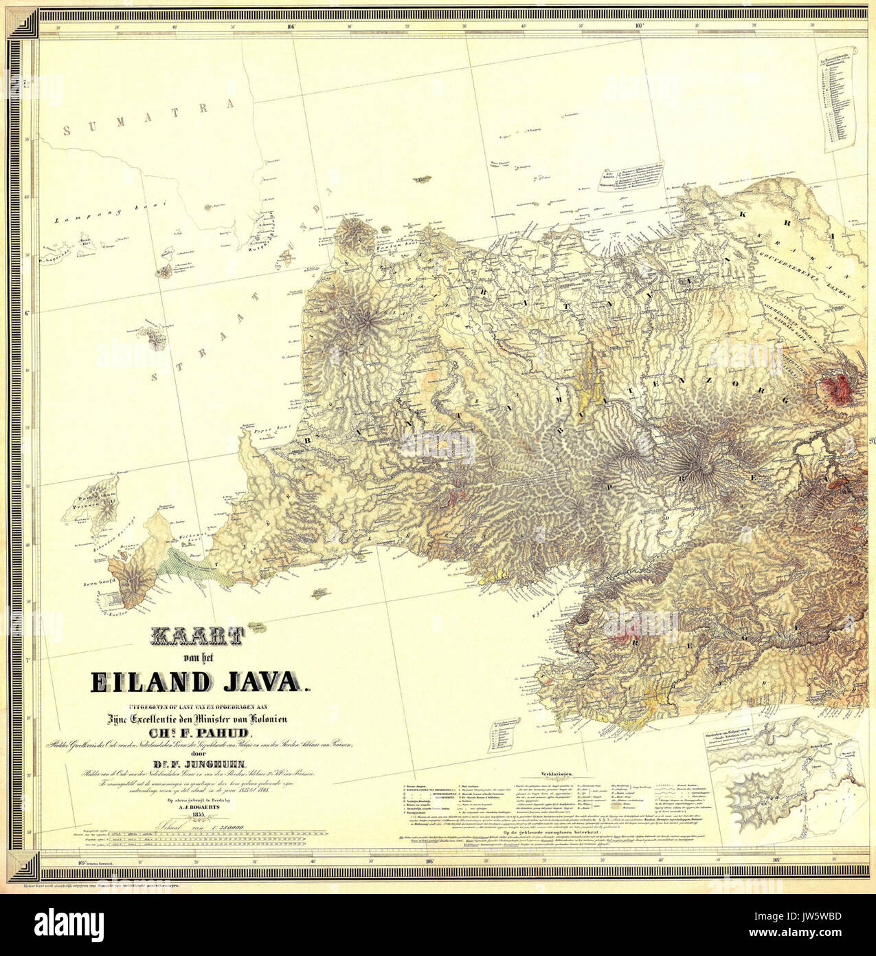 Junghuhn Kaart van het eiland Java geologische Ausgabe Blatt 1 Stock Photo - Alamy