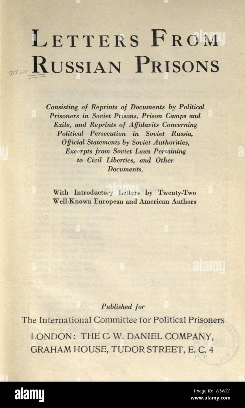 Letters from Russian Prisons Stock Photo - Alamy