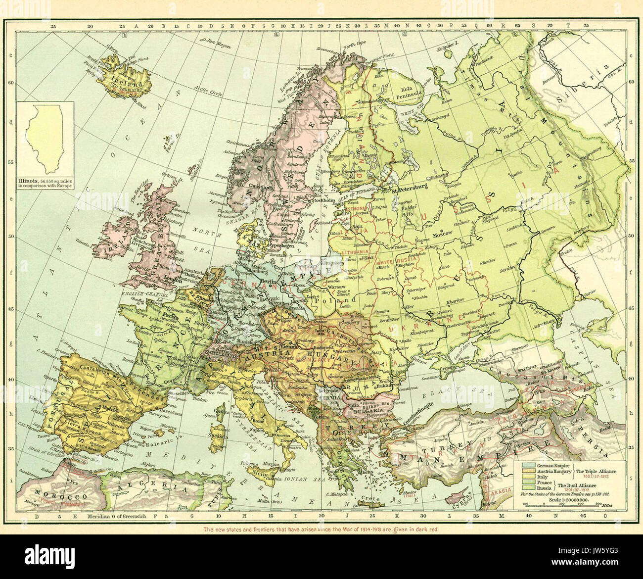 1918 map europe hi-res stock photography and images - Alamy