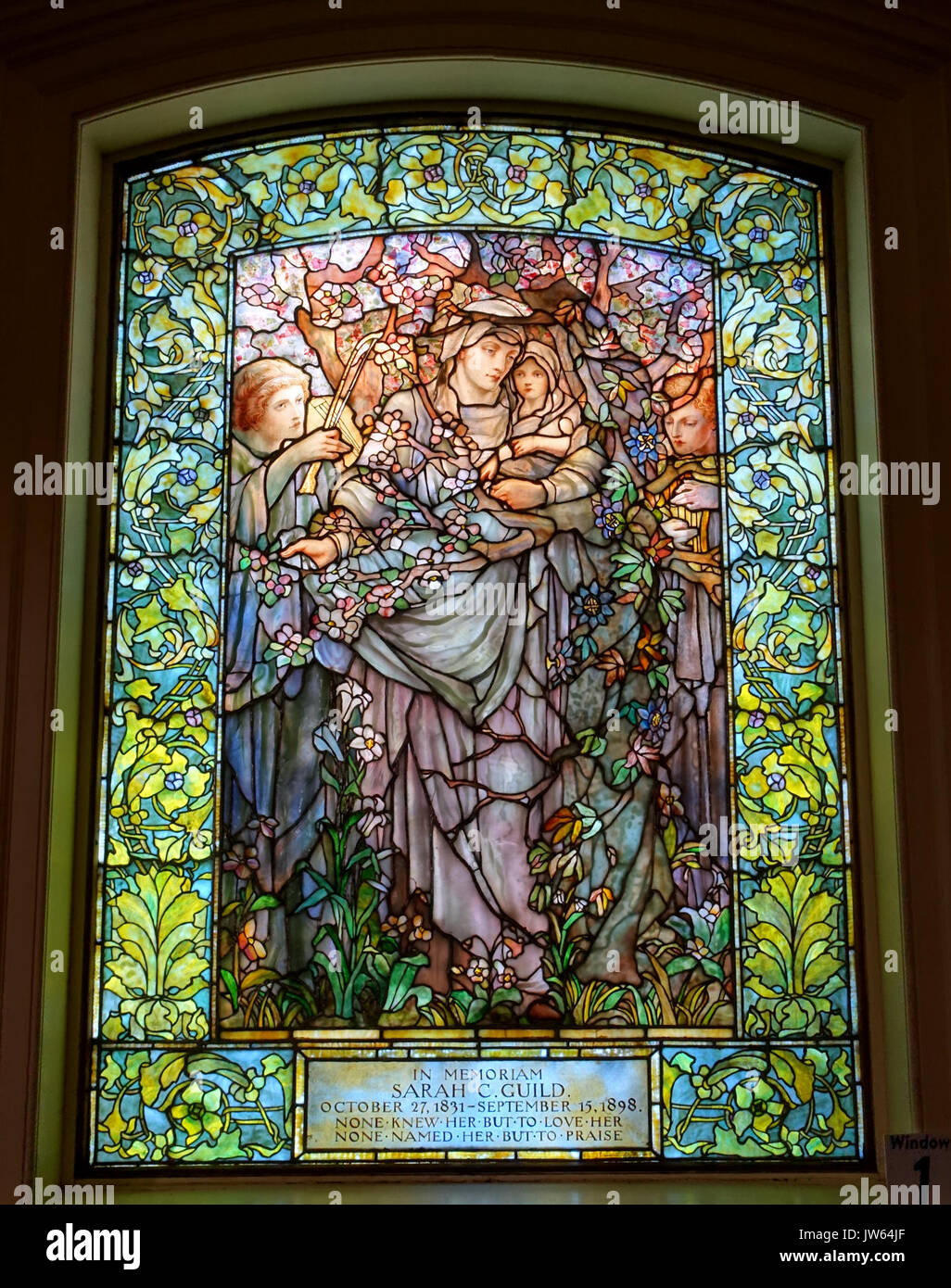 01 Madonna of the Flowers, Sarah Guild Memorial Window, 1899, Tiffany ...