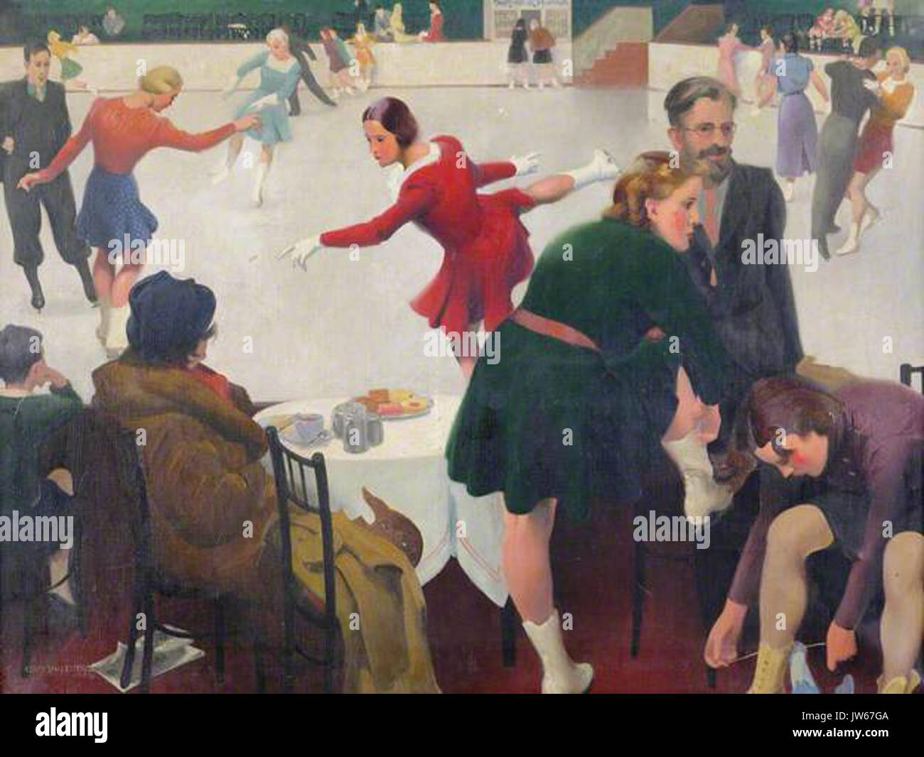 Afternoon at the Ice Rink Percy Shakespeare Stock Photo - Alamy