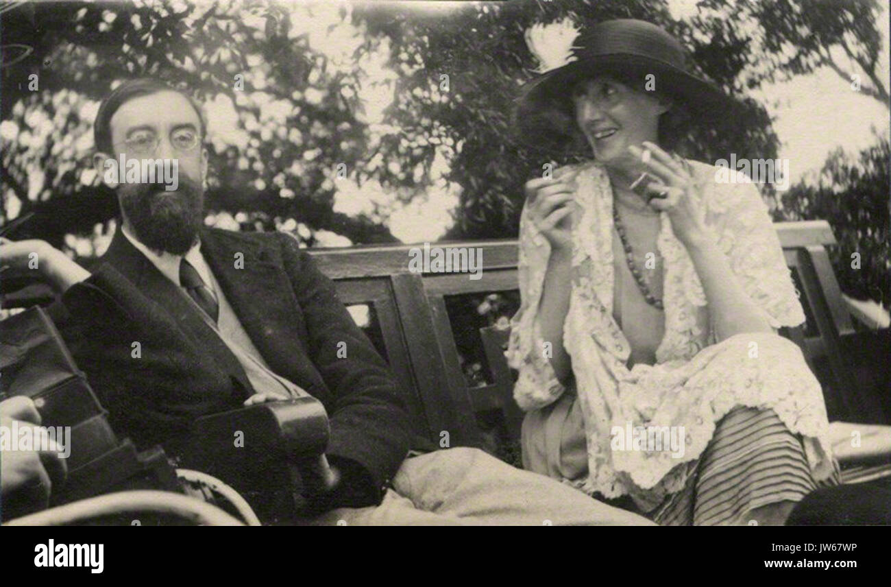 Lytton Strachey and Virginia Woolf by Ottoline Morrell Stock Photo - Alamy