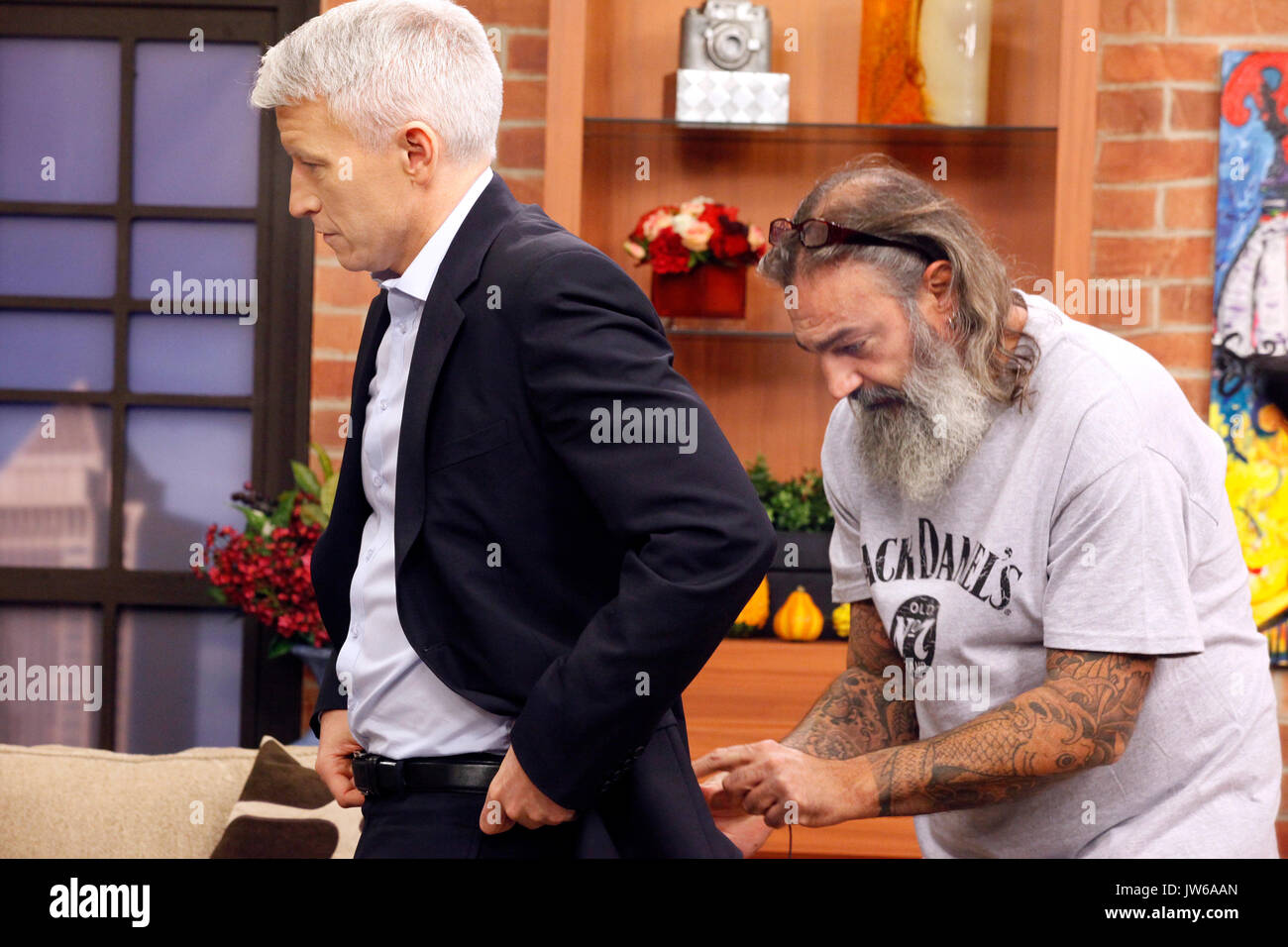 Anderson Cooper photographed on CBS 3's noon "Talk Philly" show in ...