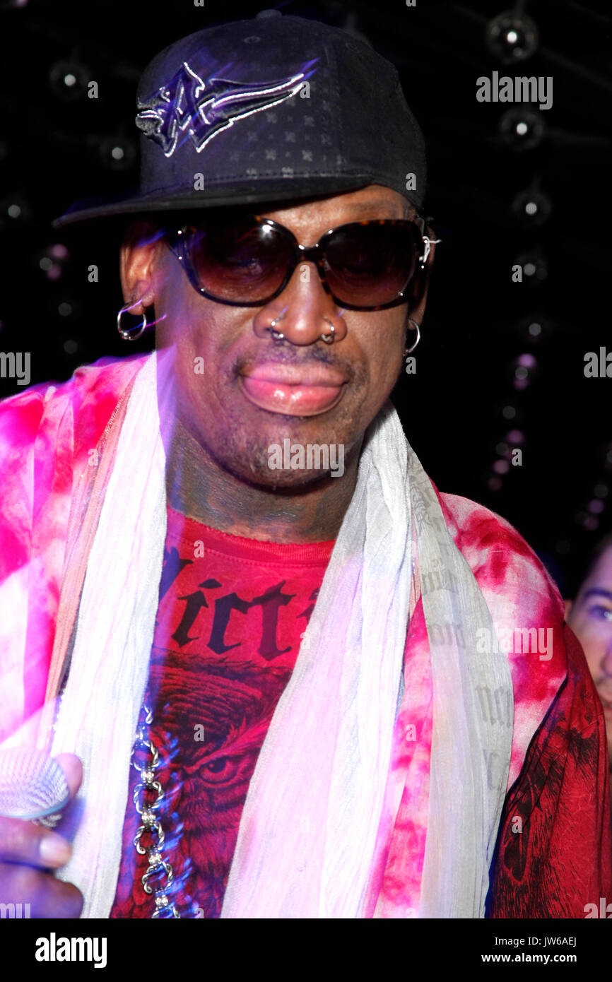 Dennis Rodman performs a dj set at Dusk at Caesars in Atlantic City, NJ ...