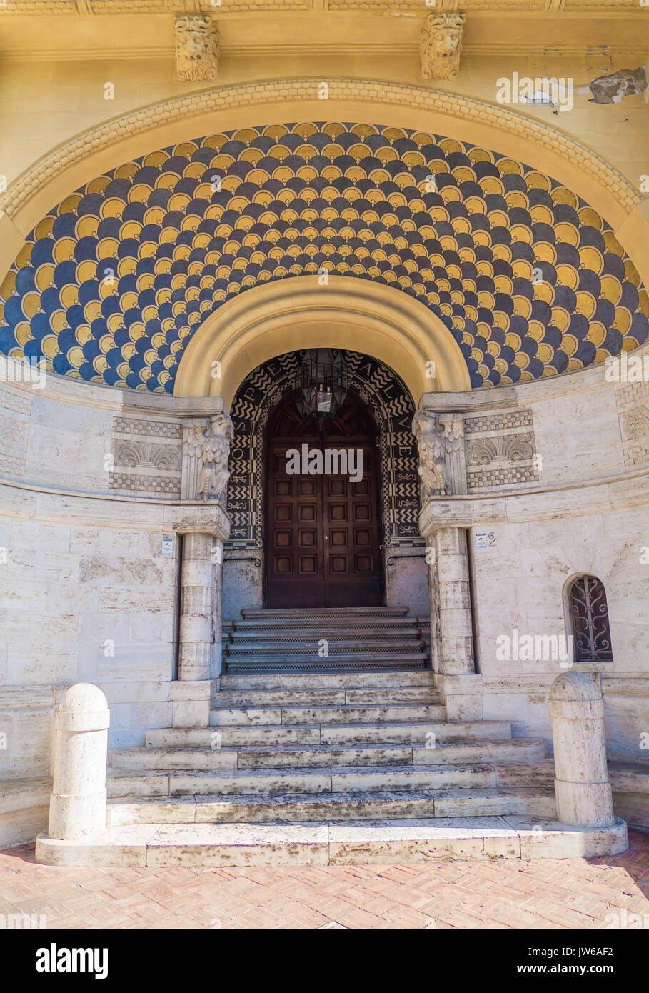 Rome, Italy - The esoteric quarter of Rome, called 'Quartiere Coppedè ...