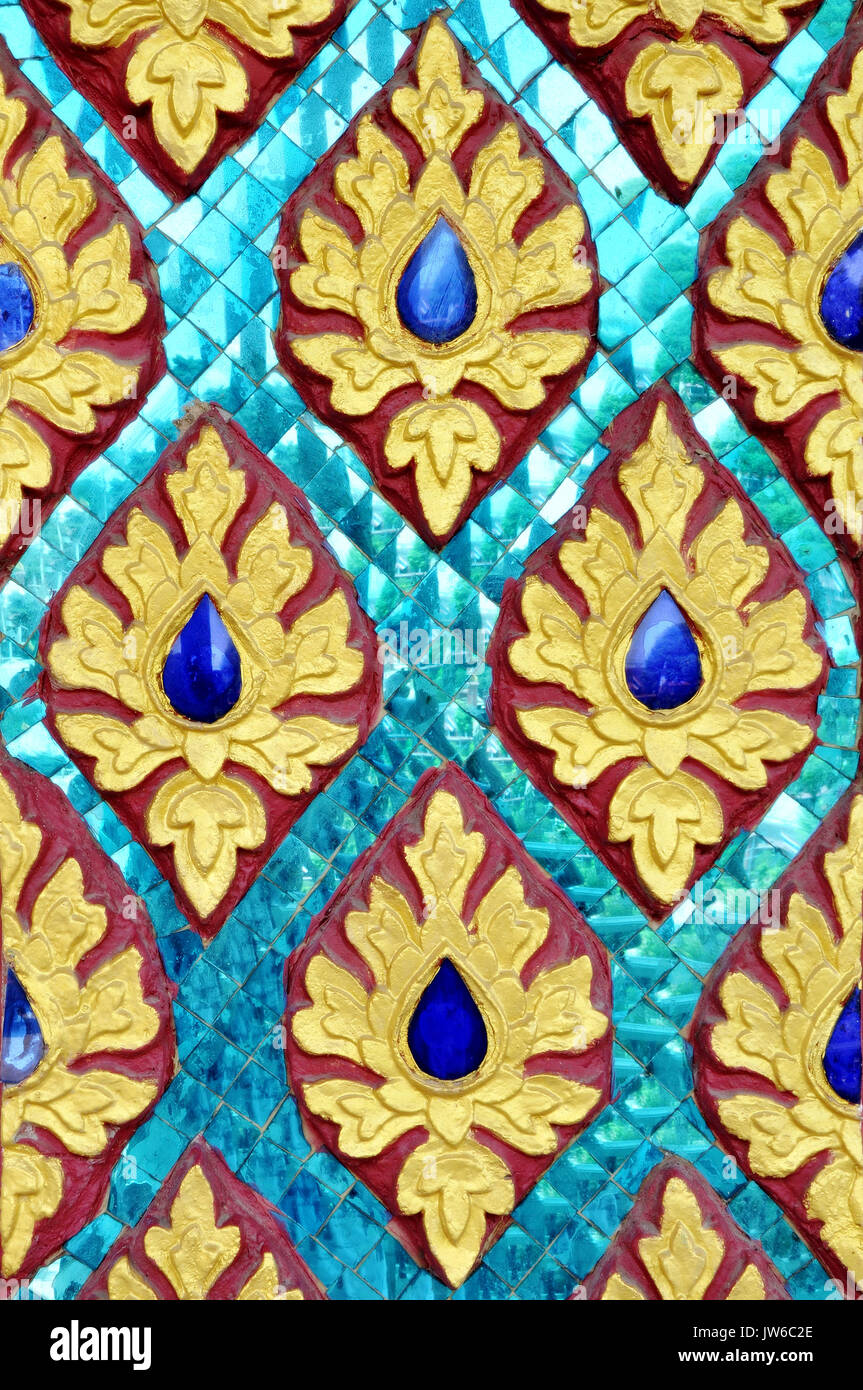 Thai design made by color glass. It's on Buddhist temple Stock Photo ...