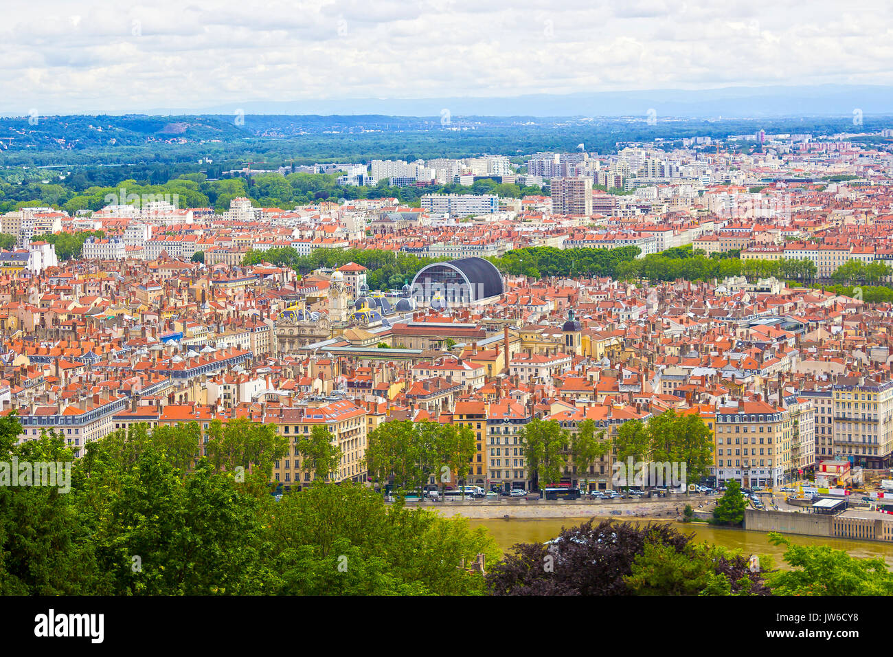 Lyon, France - aerial view of the city panorama Stock Photo - Alamy
