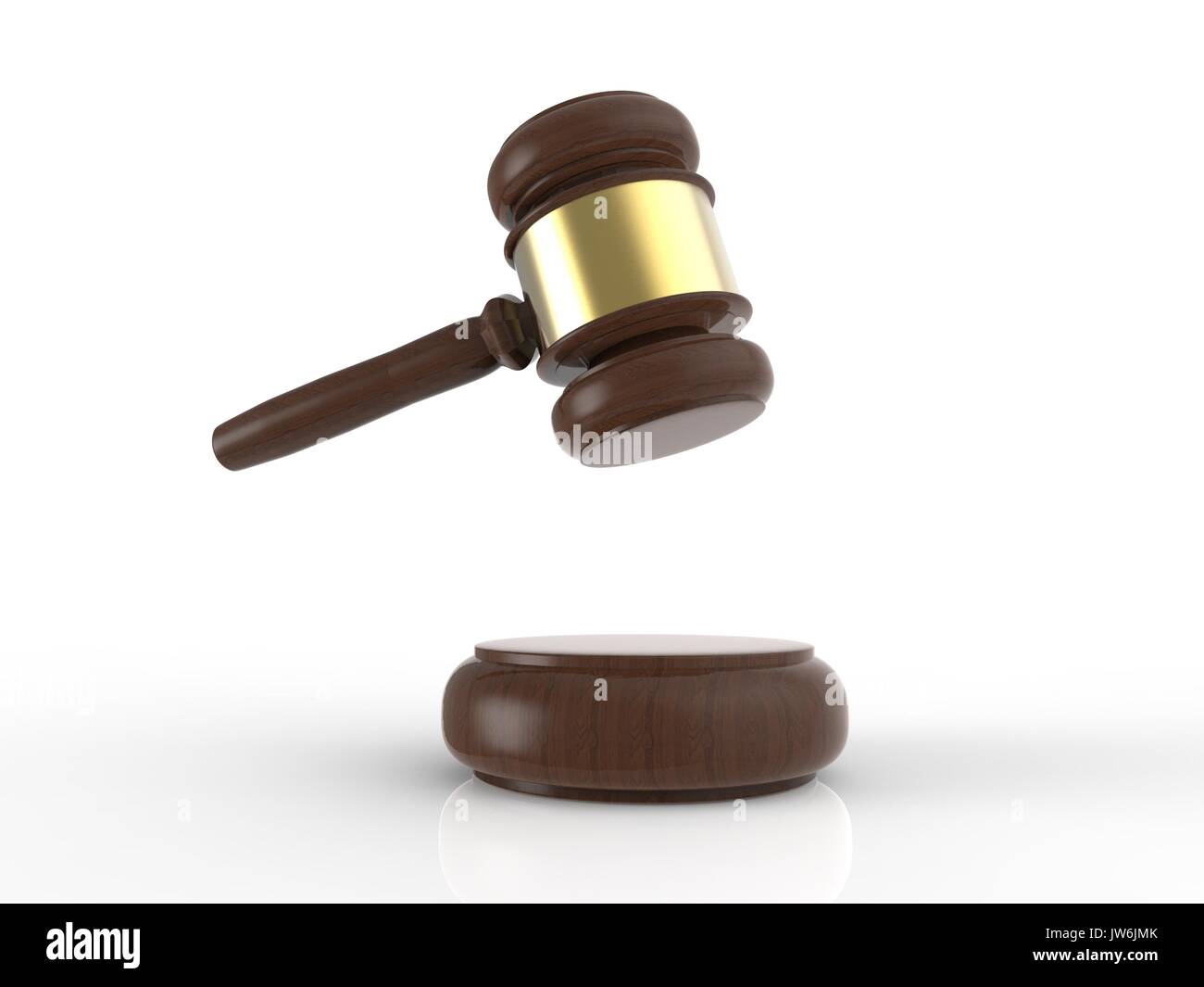 3d rendering gavel judge on white background Stock Photo - Alamy
