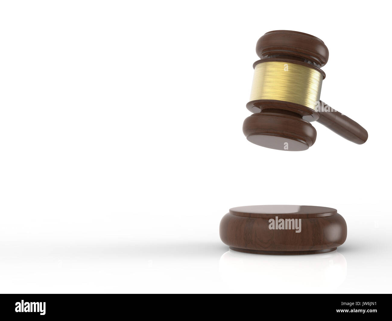 3d rendering gavel judge on white background Stock Photo - Alamy