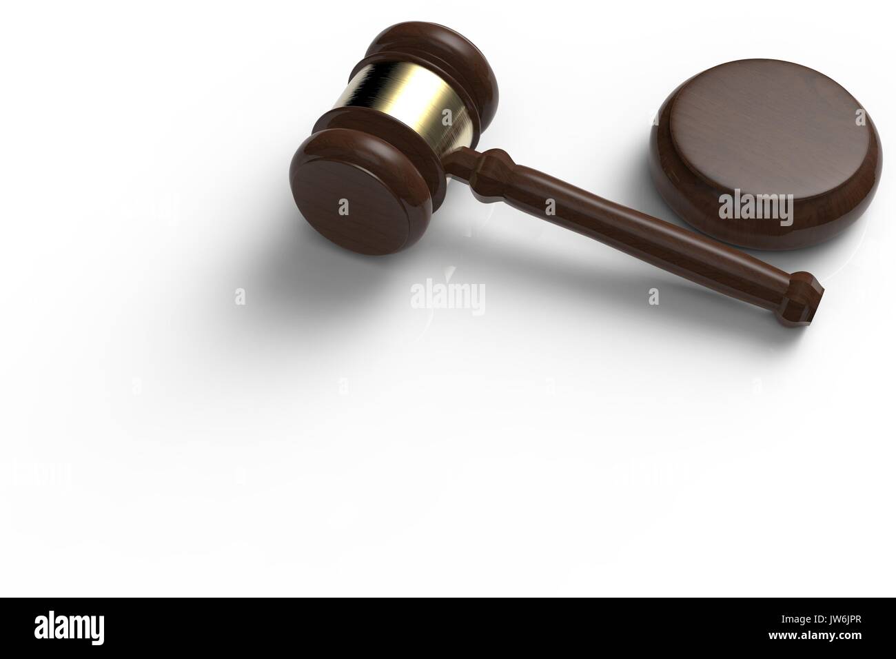 3d rendering gavel judge on white background Stock Photo - Alamy