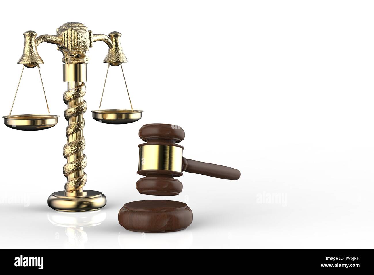law concept with 3d rendering gavel judge and golden law scale Stock ...