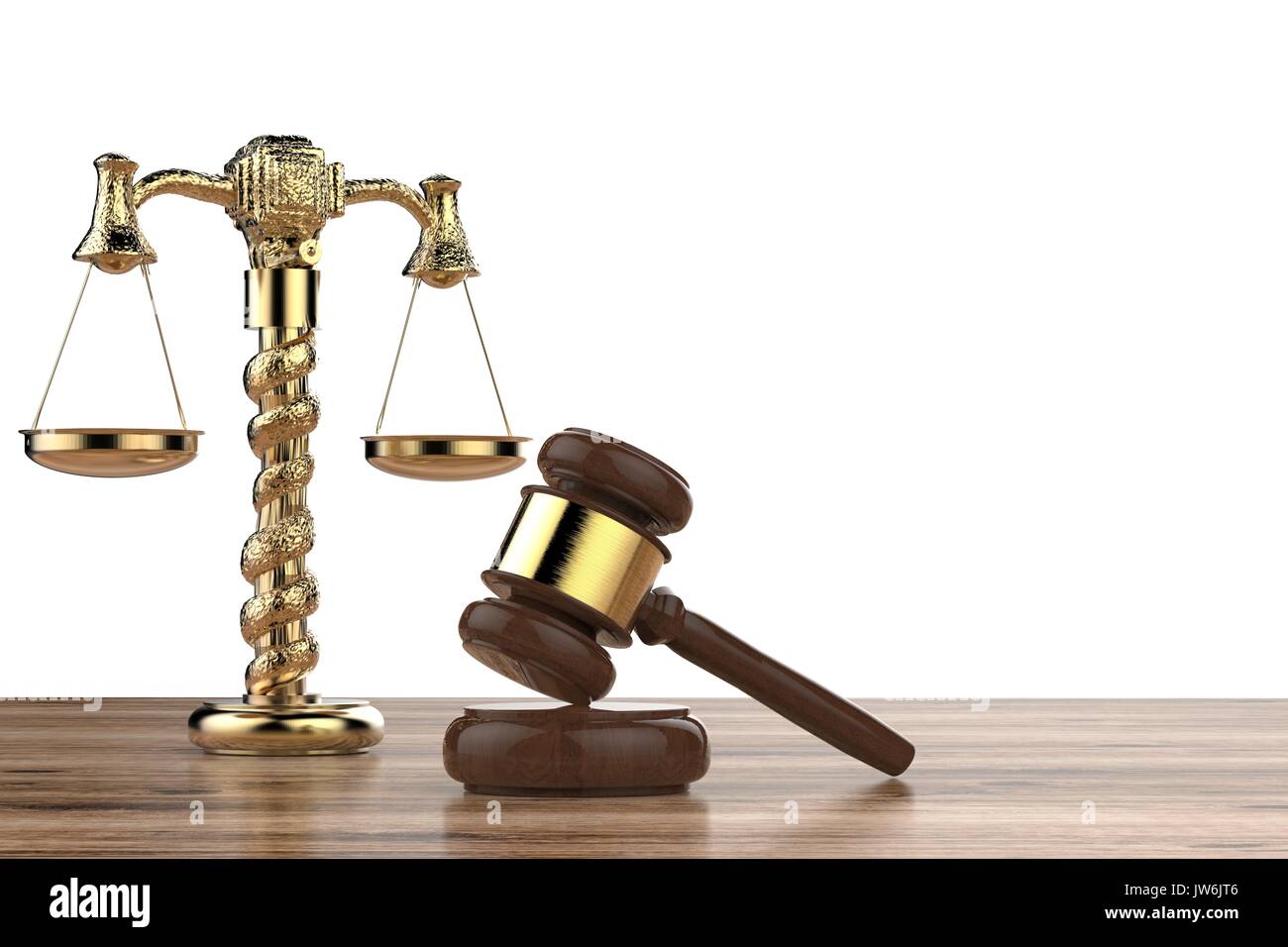 law concept with 3d rendering gavel judge and golden law scale Stock ...