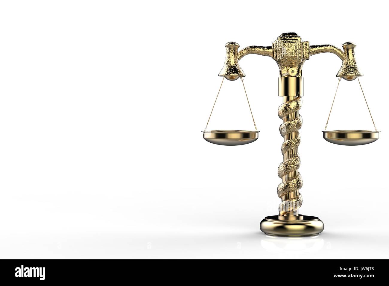 3d rendering golden law scale on white background Stock Photo - Alamy