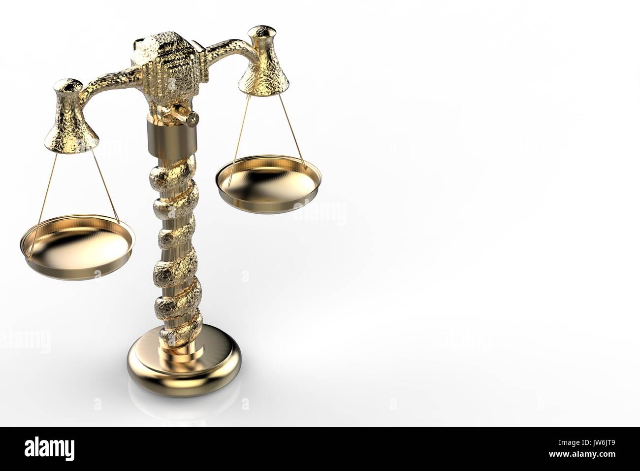 3d rendering golden law scale on white background Stock Photo - Alamy