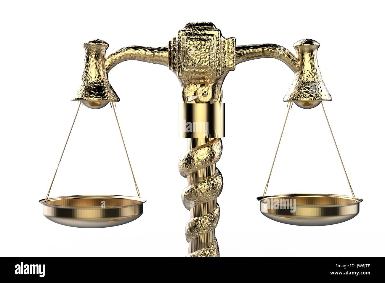 3d rendering golden law scale on white background Stock Photo - Alamy