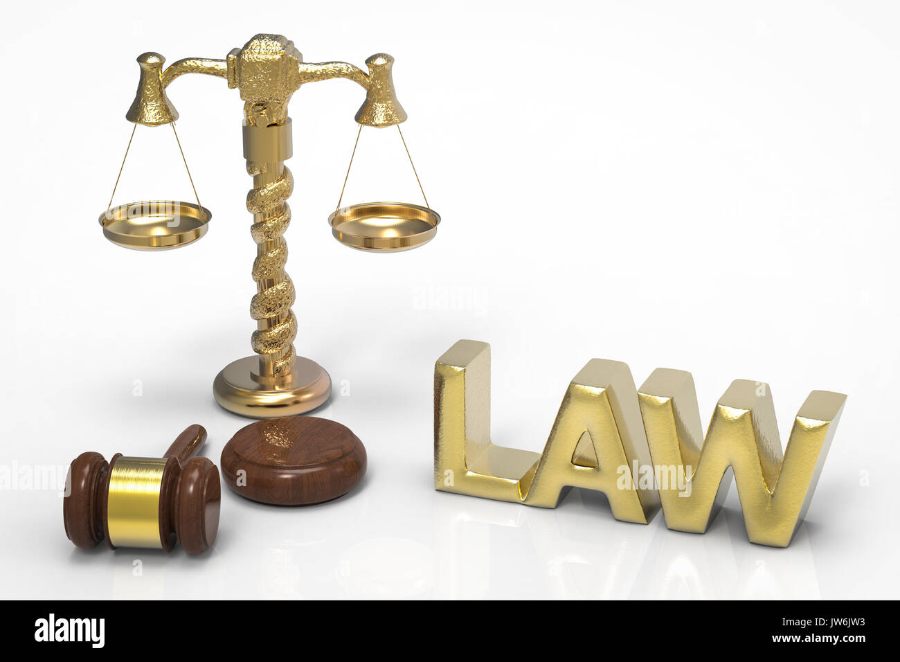 law concept with 3d rendering gavel judge and golden law scale Stock ...