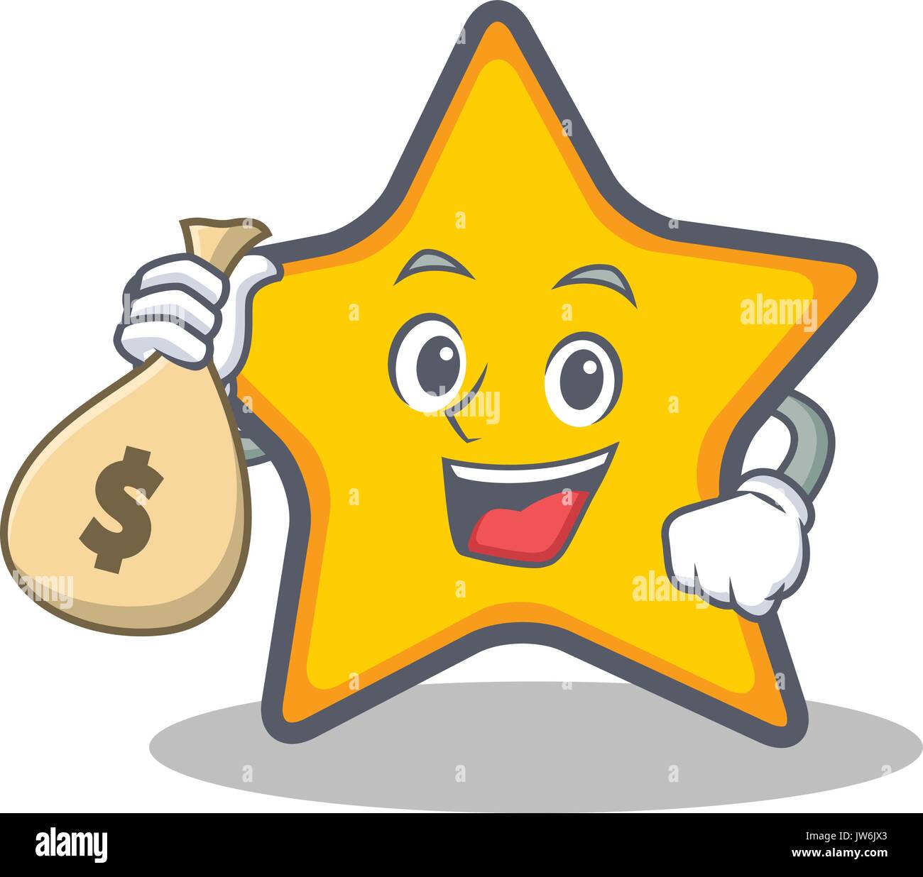 With money bag star character cartoon style Stock Vector Image & Art ...