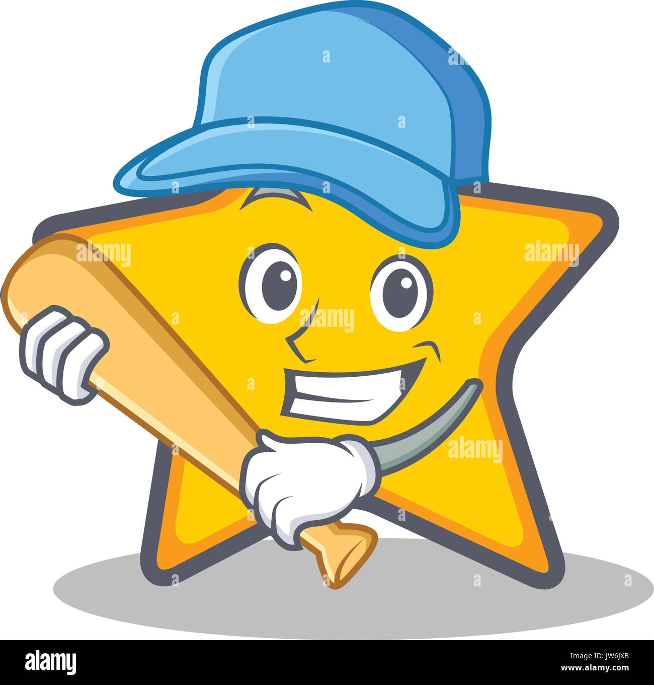 Playing baseball star character cartoon style Stock Vector Image & Art ...