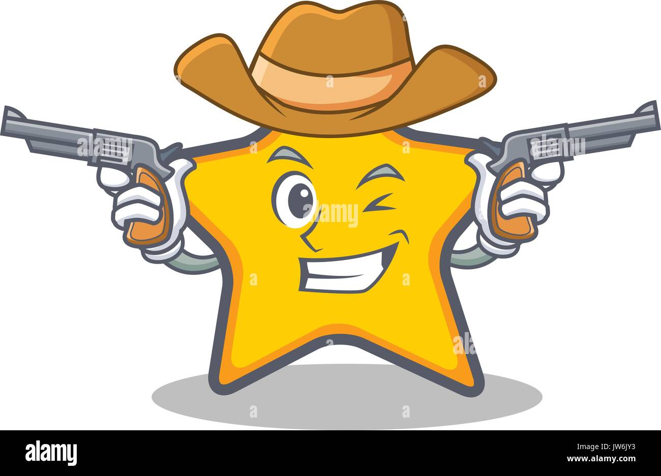 Cowboy star character cartoon style Stock Vector Image & Art - Alamy