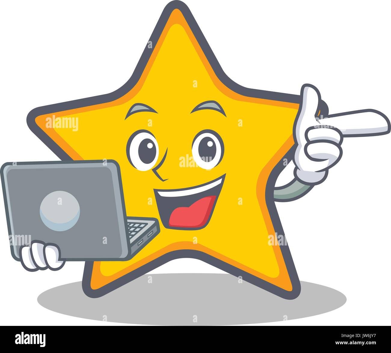 star character cartoon style with laptop Stock Vector Image & Art - Alamy