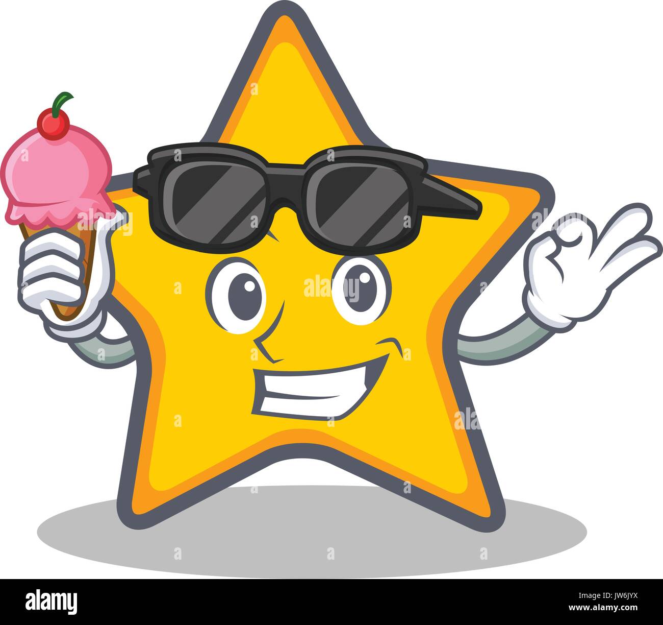 star character cartoon style with ice cream Stock Vector Image & Art ...