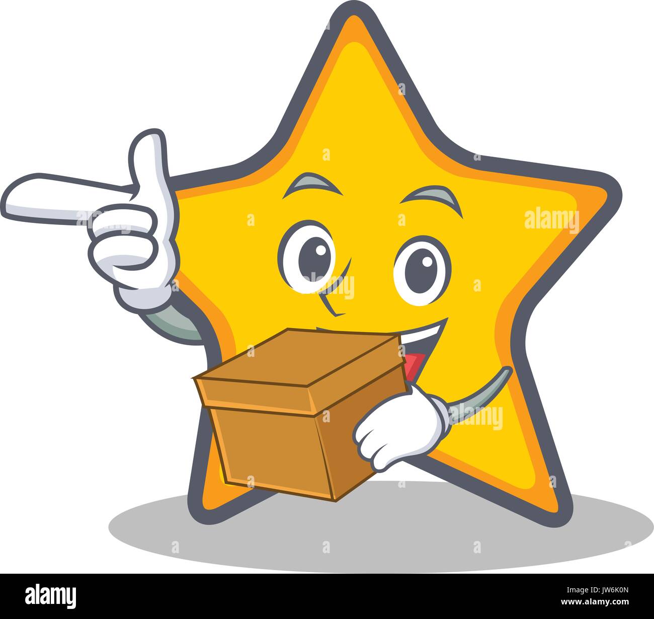 star character cartoon style with box Stock Vector Image & Art - Alamy