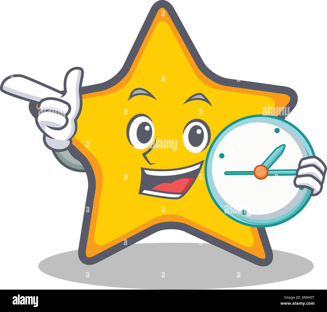 With clock star character cartoon style Stock Vector Image & Art - Alamy