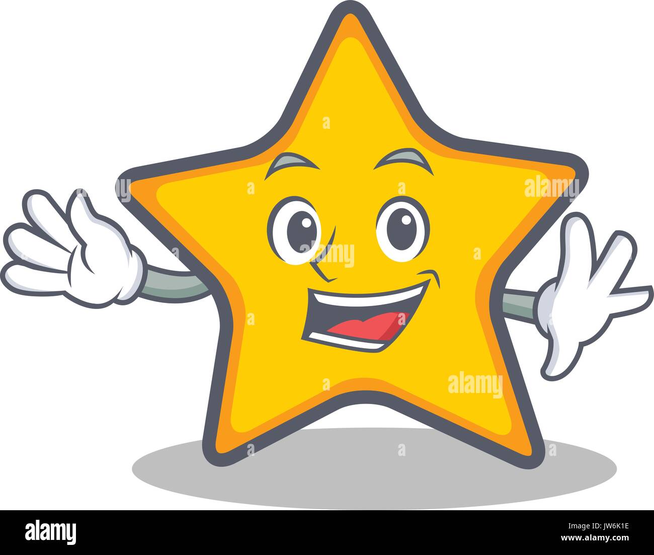 Waving star character cartoon style Stock Vector Image & Art - Alamy
