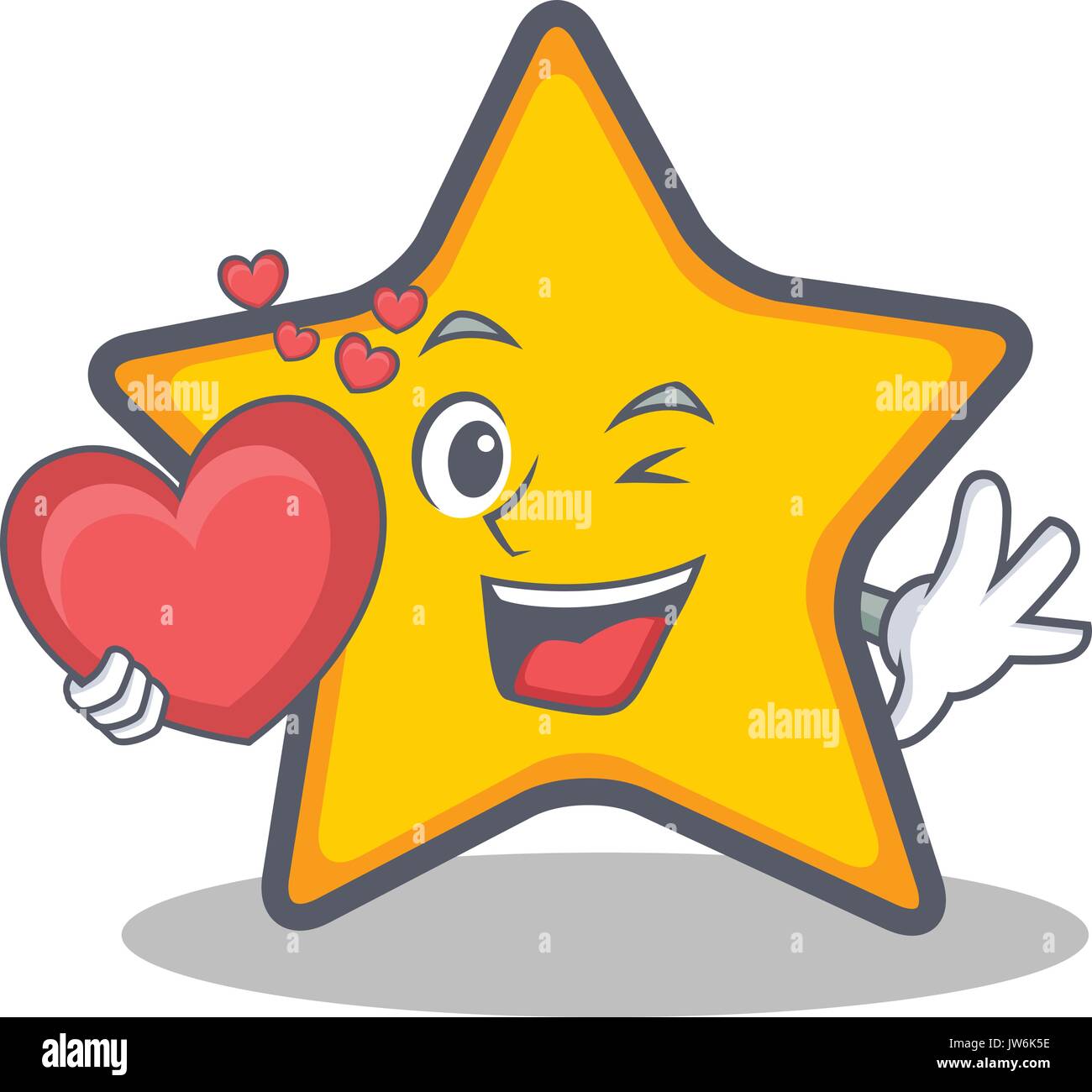 star character cartoon style with heart Stock Vector Image & Art - Alamy