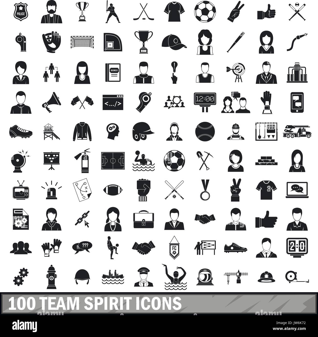 100 team spirit icons set, simple style Stock Vector Image & Art - Alamy
