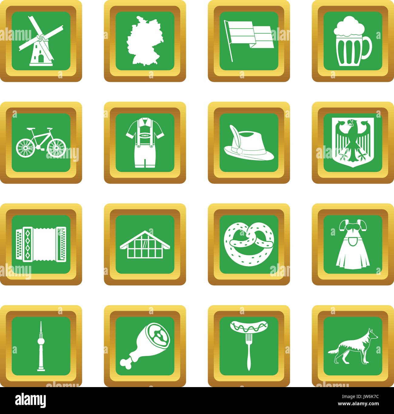 Germany icons set green Stock Vector Image & Art - Alamy