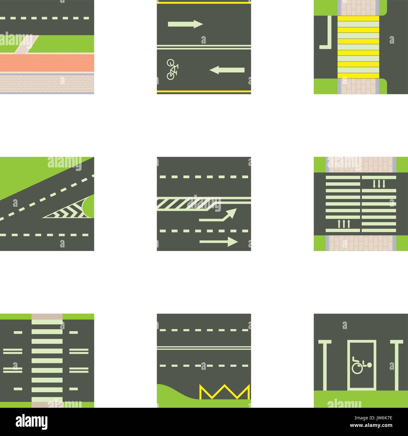 Road icons set, cartoon style Stock Vector Image & Art - Alamy