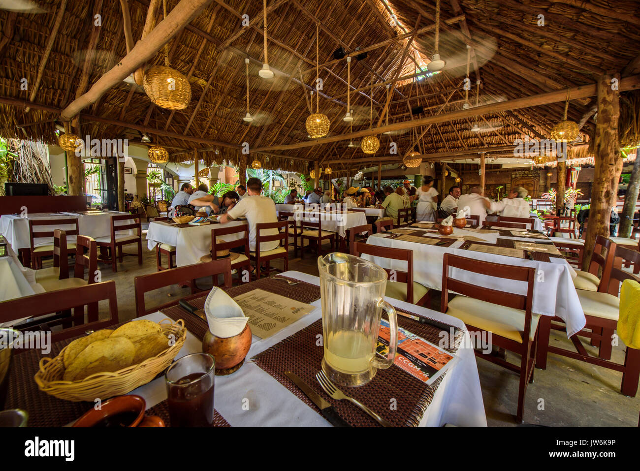 Restaurant of Izamal, Yucatan, Mexico Stock Photo - Alamy