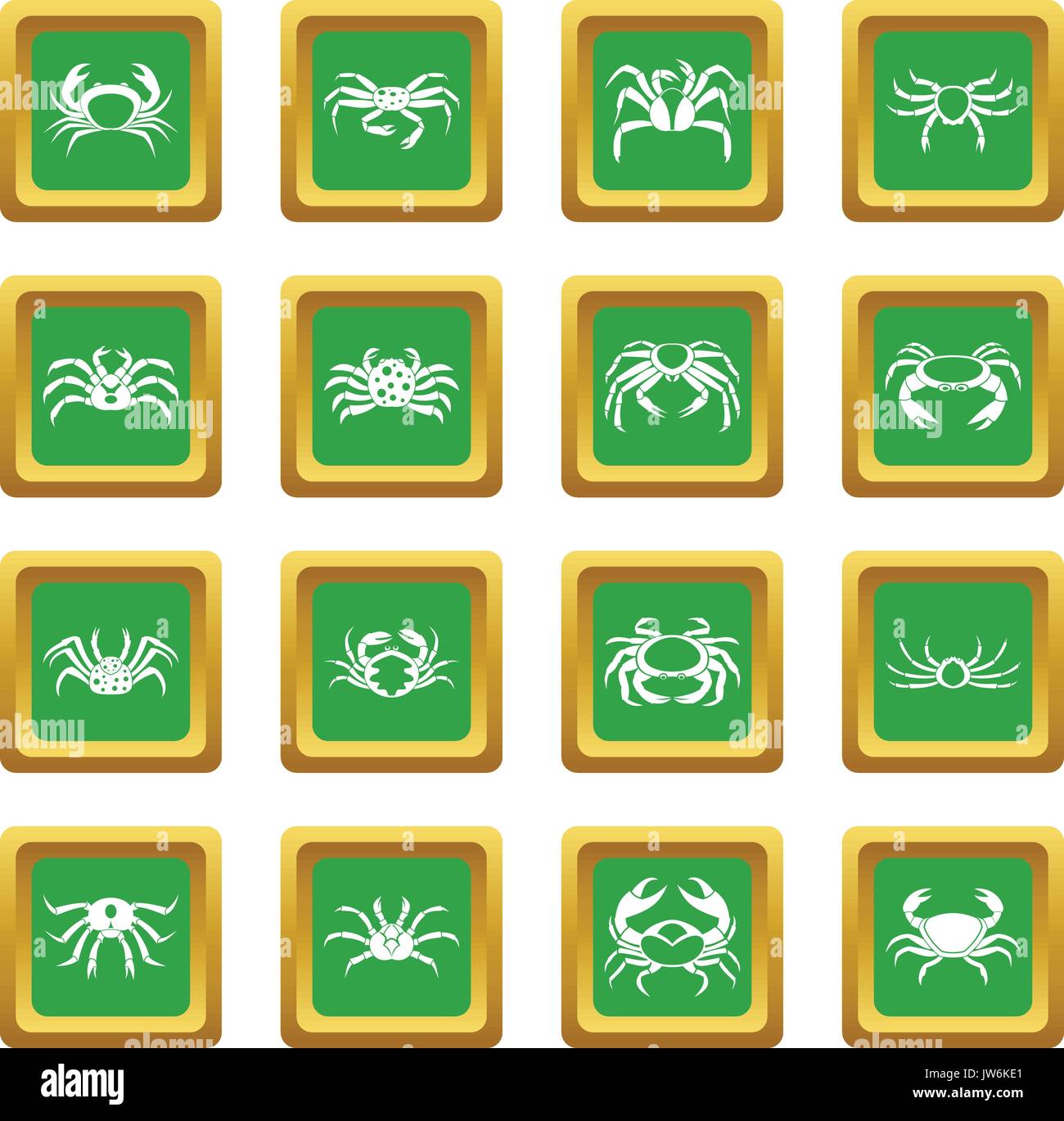 Various crab icons set green Stock Vector Image & Art - Alamy