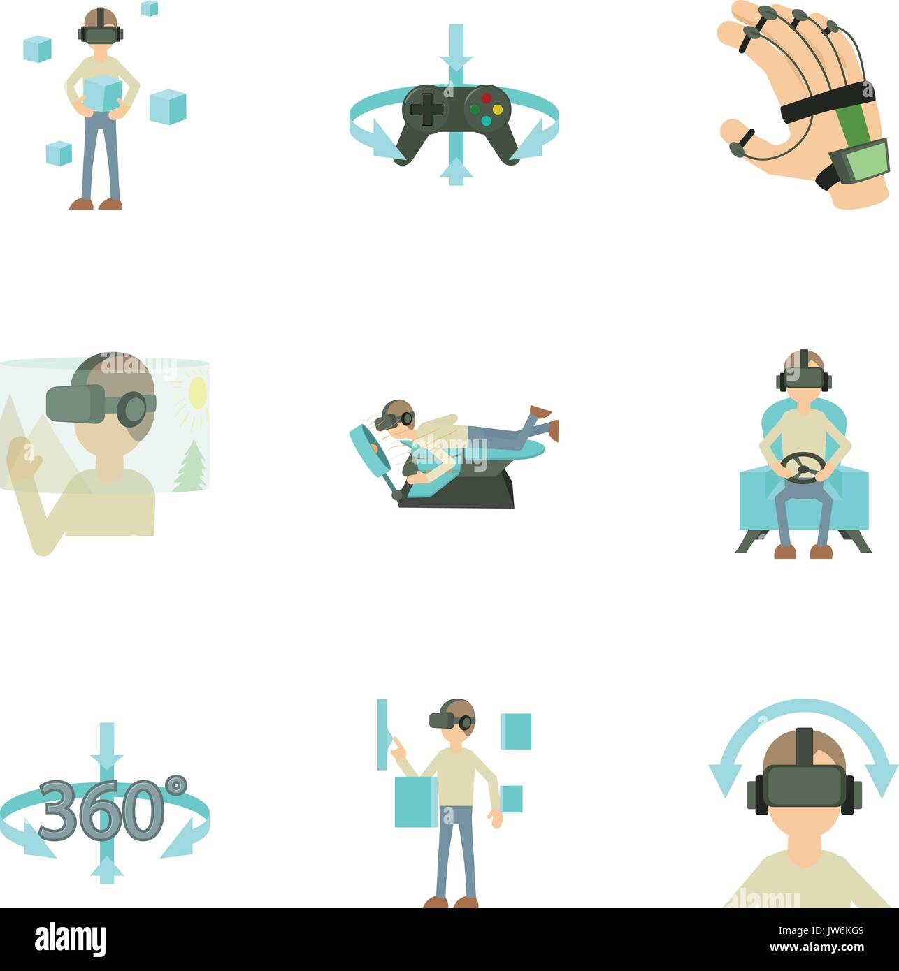 VR icons set, cartoon style Stock Vector Image & Art - Alamy