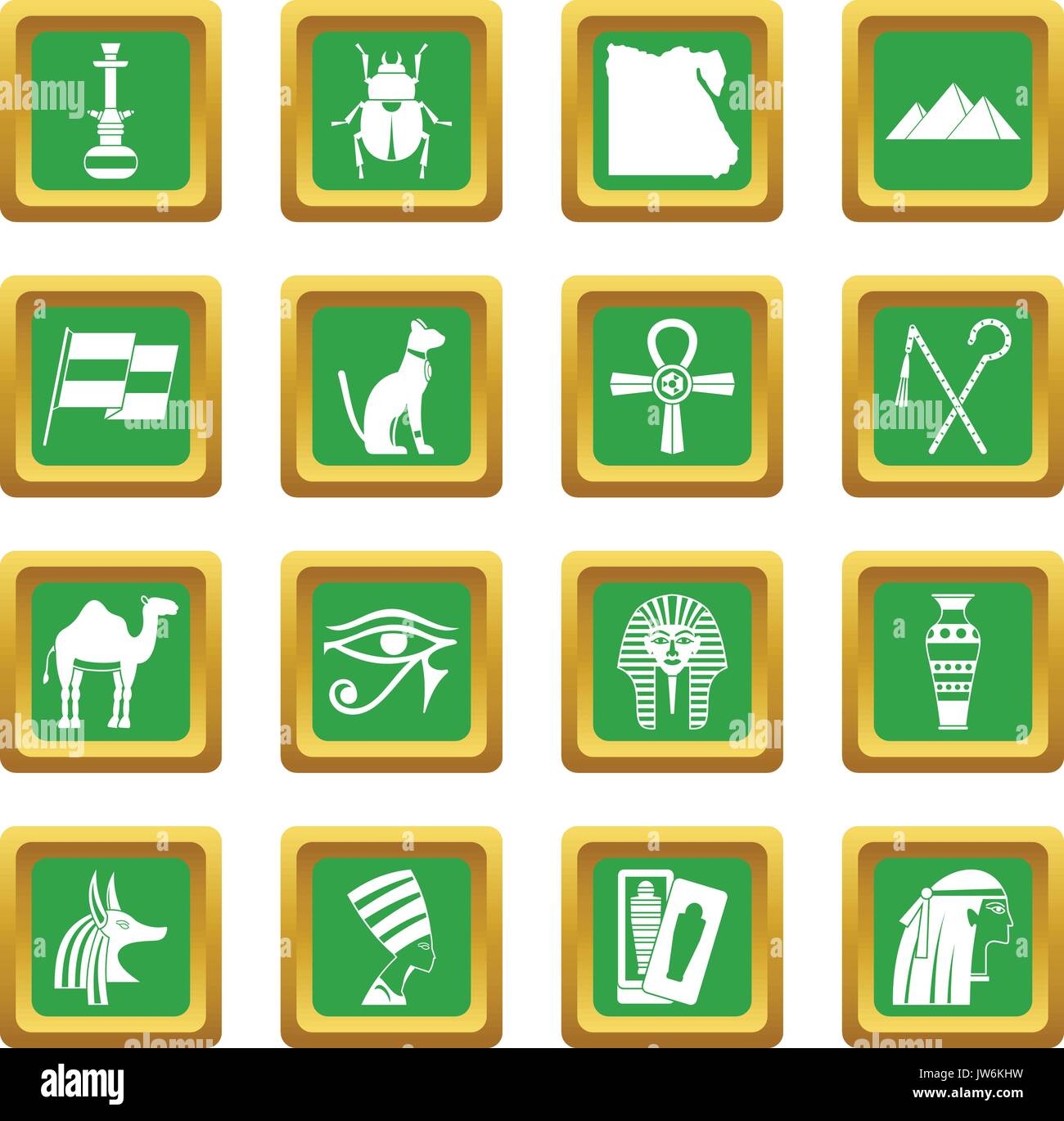 Egypt travel items icons set green Stock Vector Image & Art - Alamy