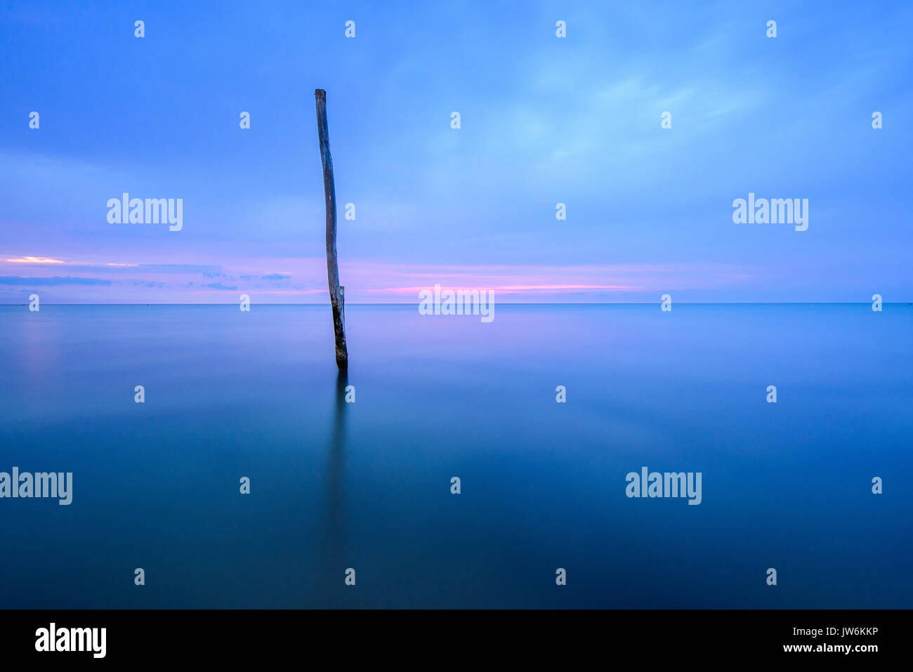 Dock in a beach of Isla Holbox at sunset, Quintana Roo (Mexico Stock ...