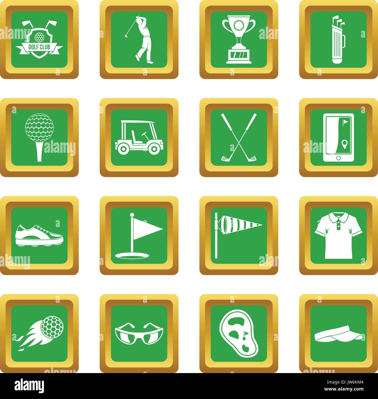 Golf items icons set green Stock Vector Image & Art - Alamy