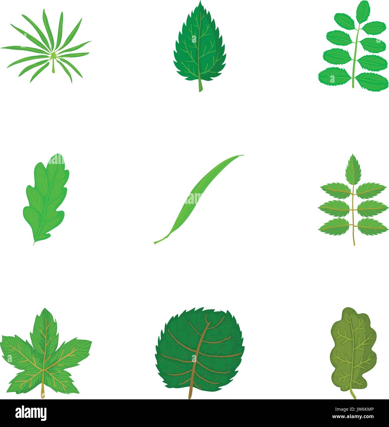 Leaf icons set, cartoon style Stock Vector Image & Art - Alamy