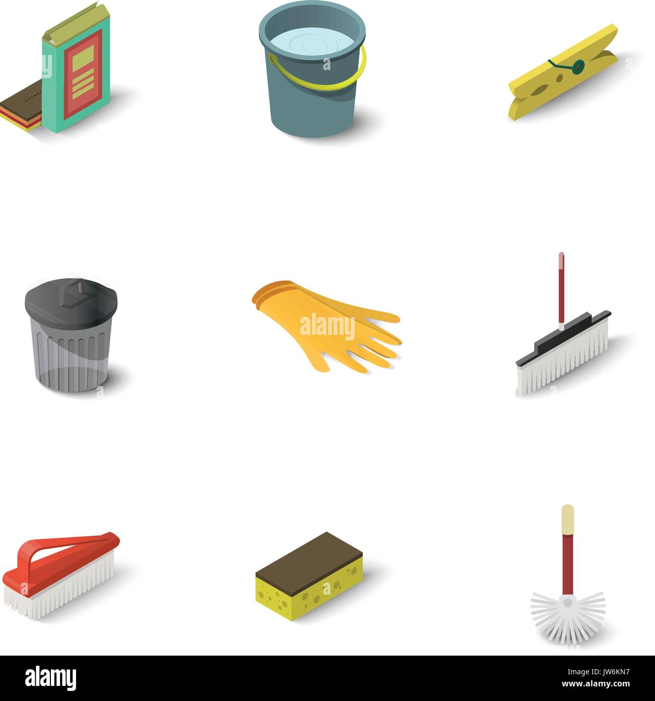 Cleaning equipment icons set, isometric style Stock Vector Image & Art ...