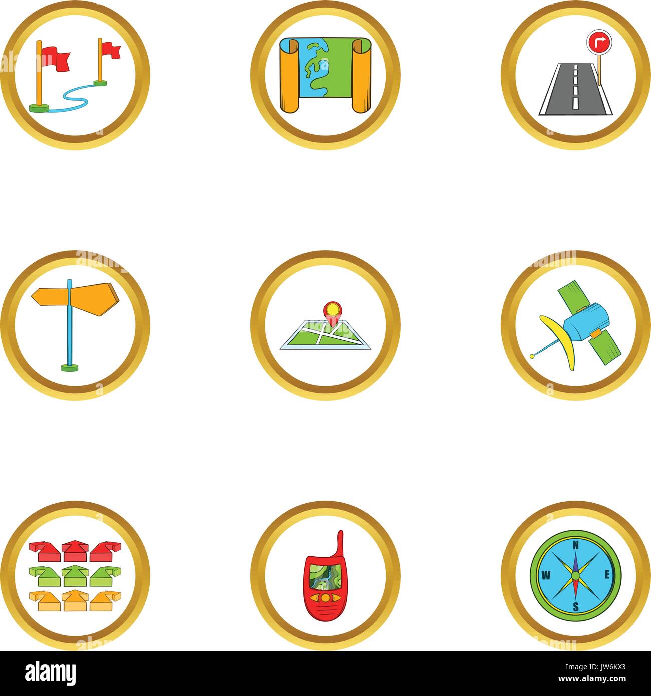 Map icons set, cartoon style Stock Vector Image & Art - Alamy