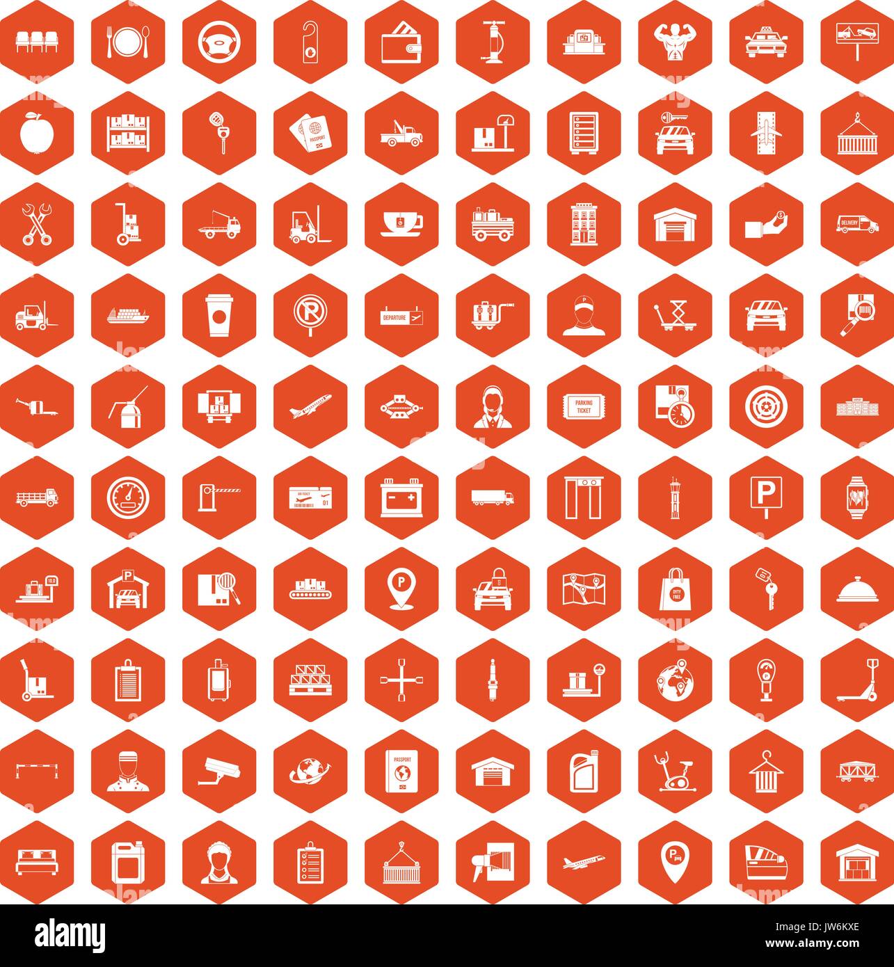 100 loader icons hexagon orange Stock Vector Image & Art - Alamy