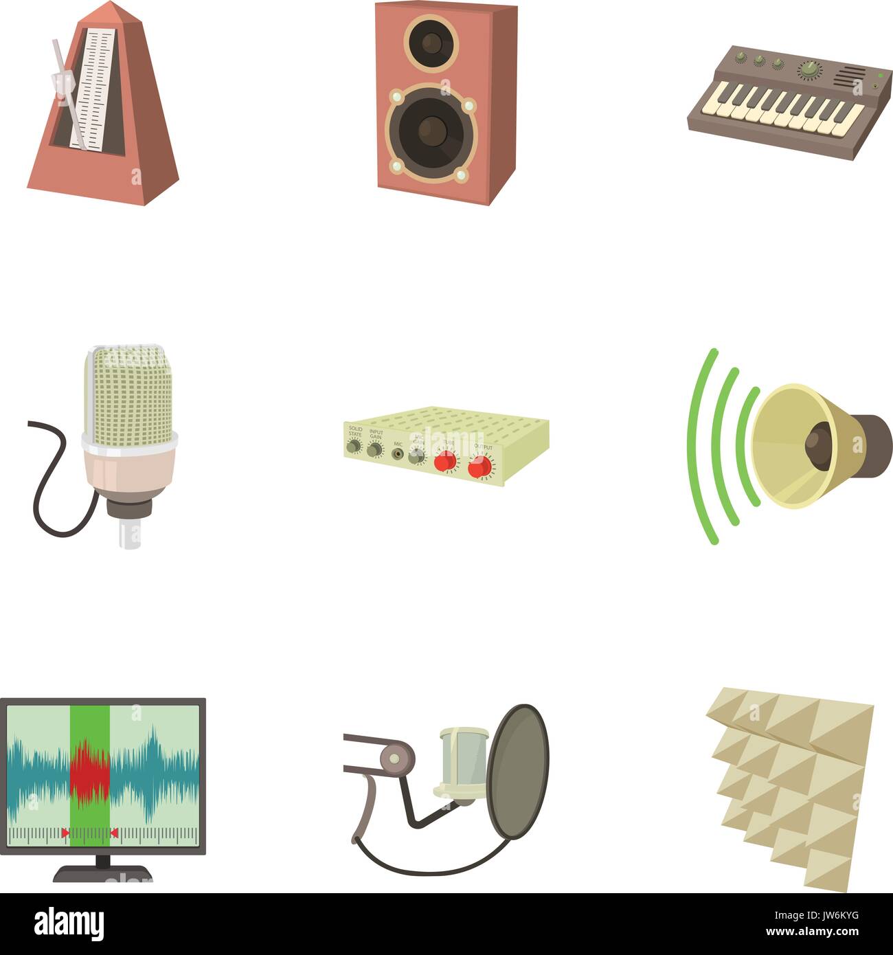 Music work icons set, cartoon style Stock Vector Image & Art - Alamy