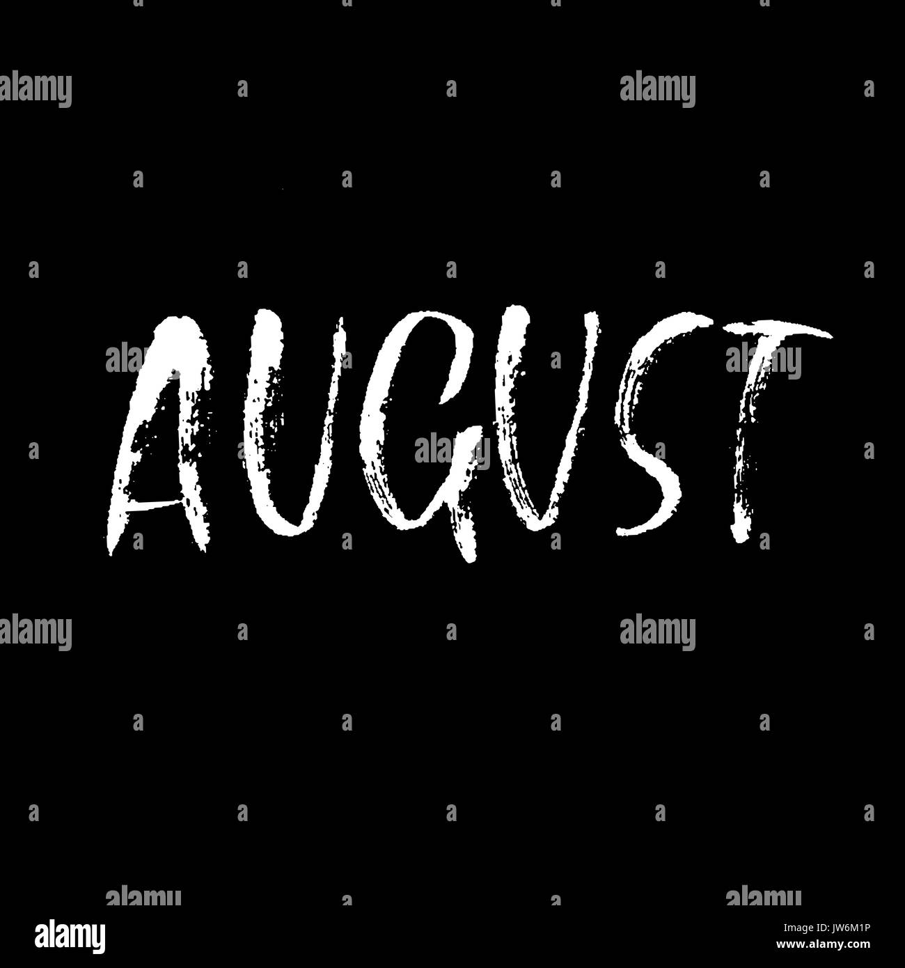 Hand drawn typography lettering. August. Month inscription. Vector ...