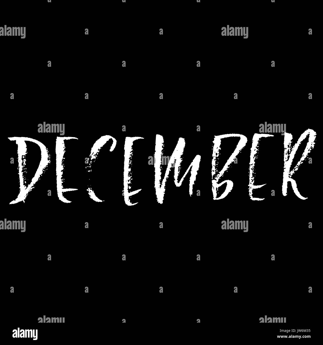 Hand drawn typography lettering. December. Month inscription. Vector ...