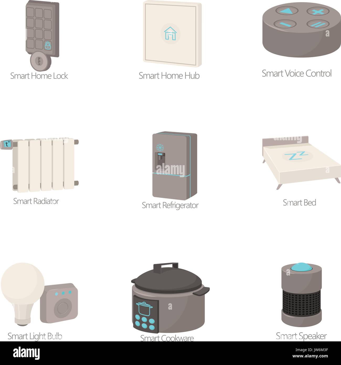 Smart house icons set, cartoon style Stock Vector Image & Art - Alamy